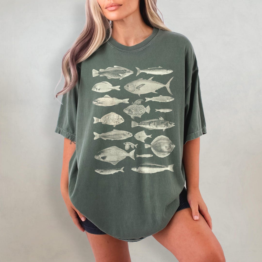 Retro Fish Shirt, Aesthetic Fishing Comfort Colors T-shirt, Bass ...