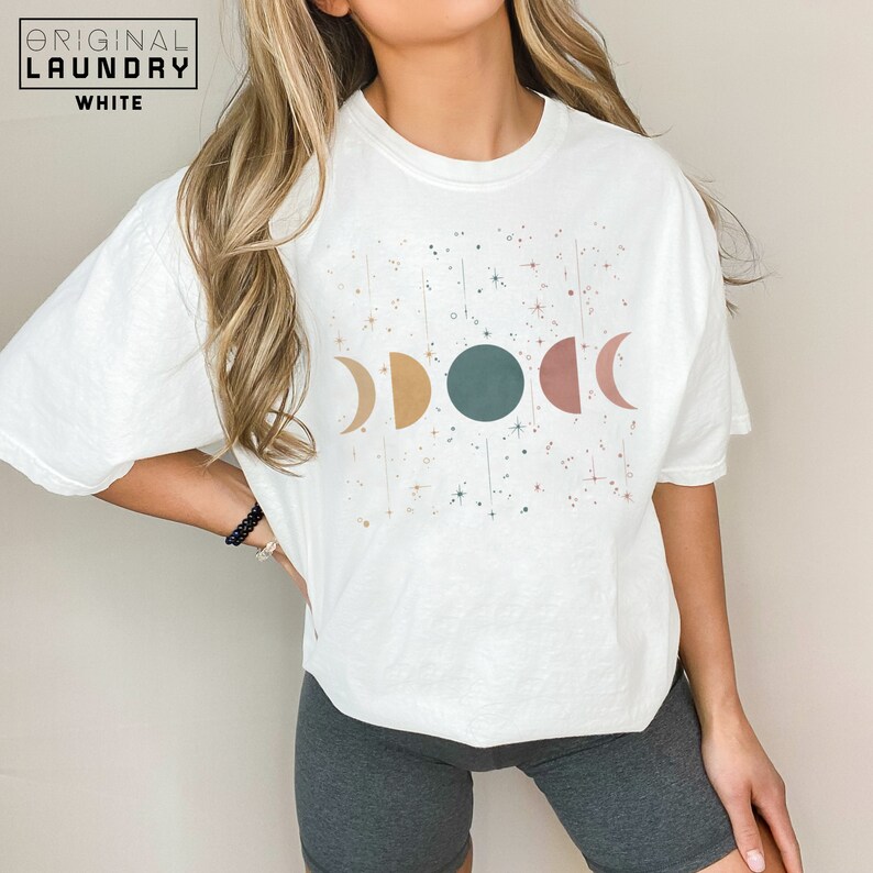 Boho Moon Phases Comfort Colors T-shirt, Celestial Astrology Tee - Etsy