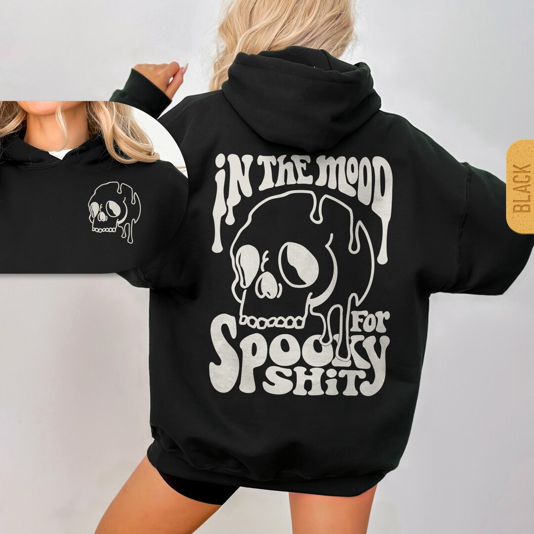 Spooky Skull Hoodie, Trendy Halloween Hooded Sweatshirt - Etsy