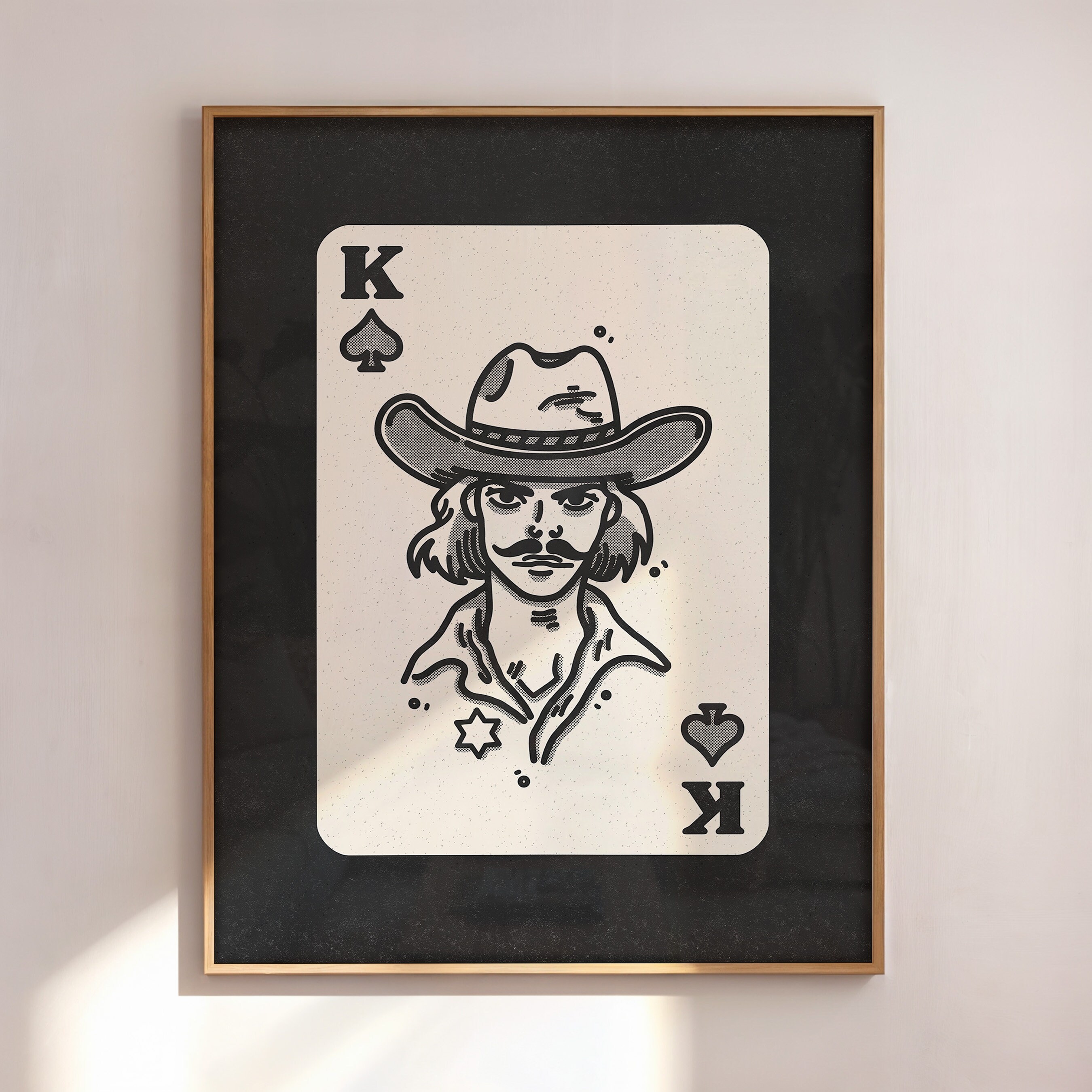 King Playing Card Wall Art, Western Gothic Sheriff Print, Dark ...