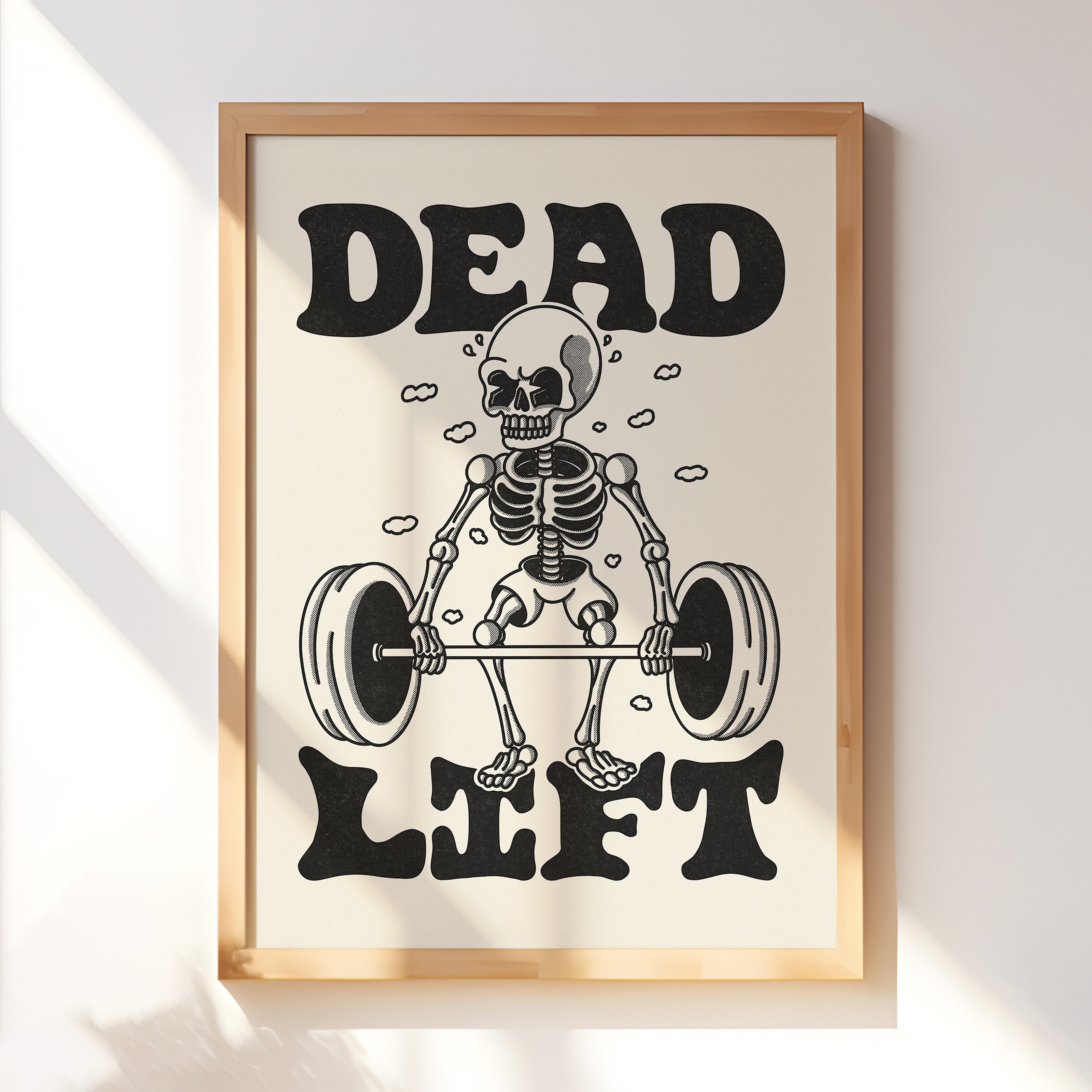 Dead Lift Wall Art, Gym Wall Decor, Skeleton Fitness Art, Funny Gym ...