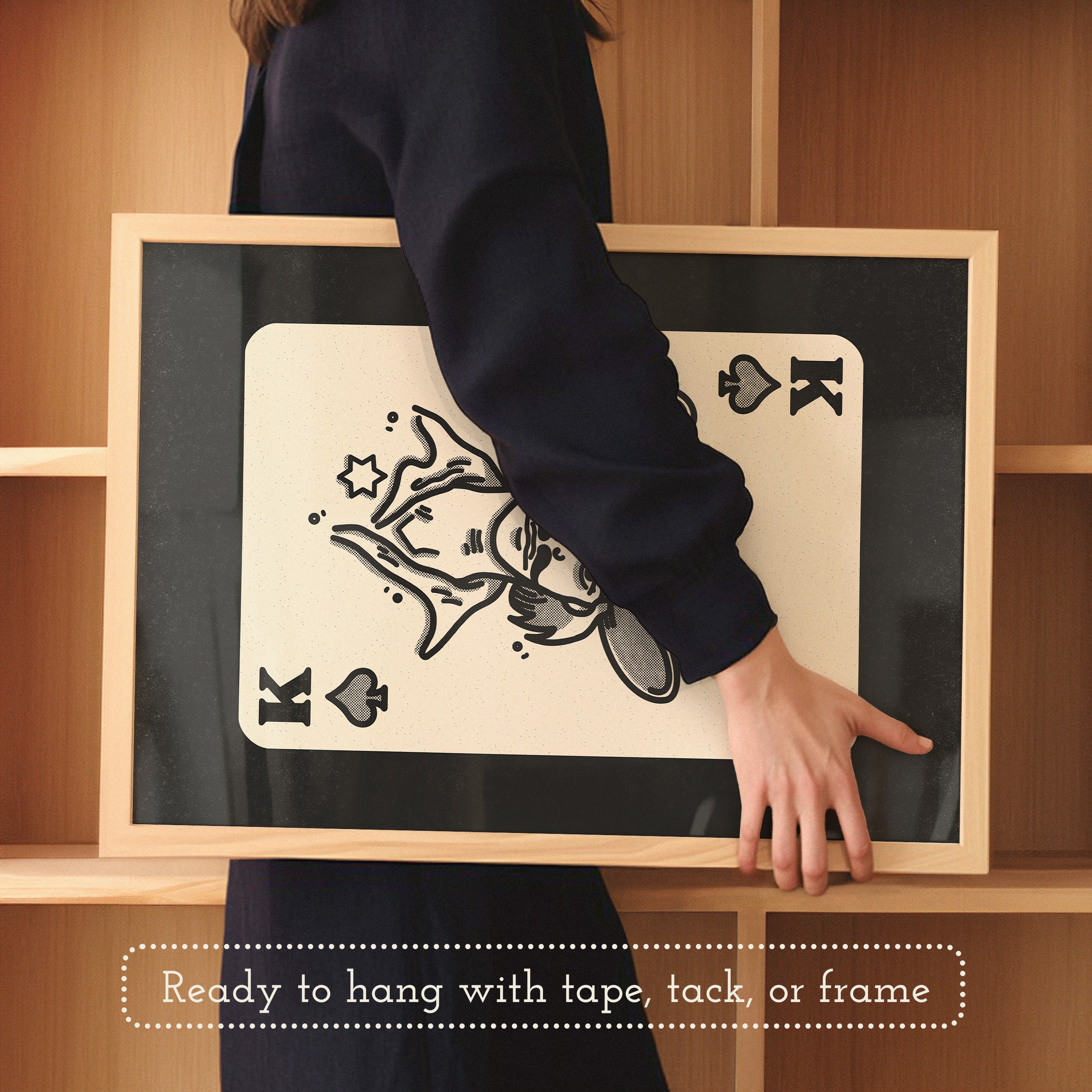 King Playing Card Wall Art, Western Gothic Sheriff Print, Dark ...