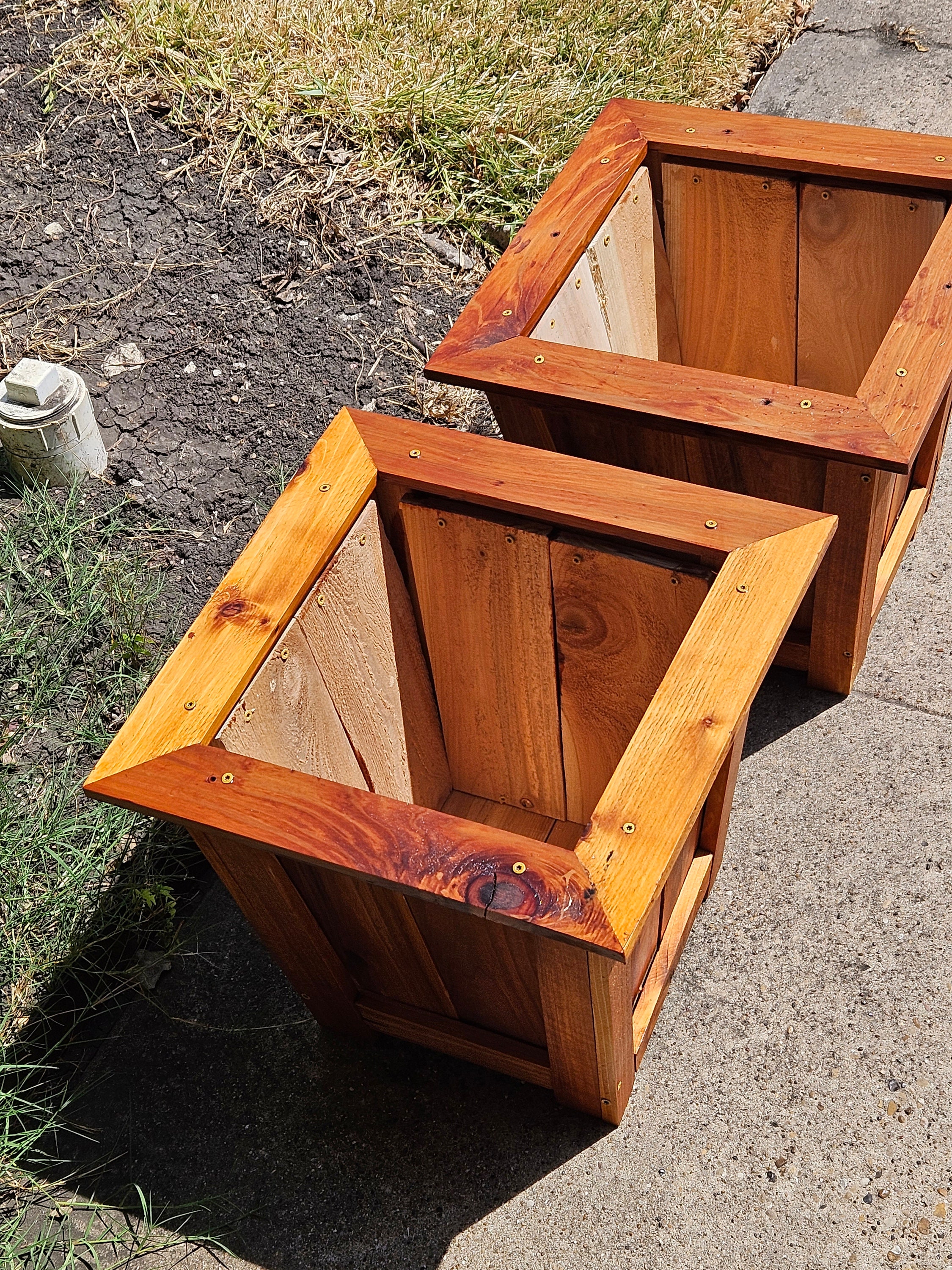 Cedar Wood Floor Outdoor Planter Box - Etsy