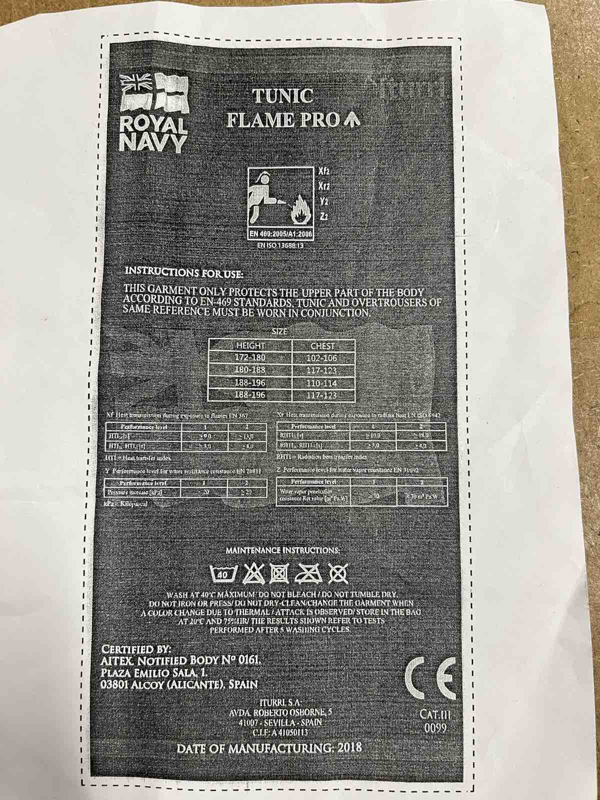 Royal Navy Firefighter Protective Tunic FLAME PRO - Etsy