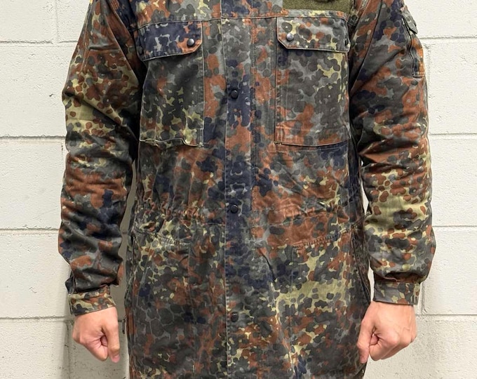 Original German Military Bundeswehr Field Jacket Parka Flecktarn Camo ...