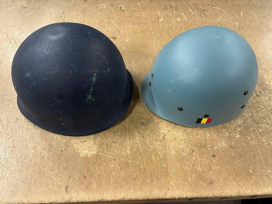 Genuine Belgian Army Steel Blue Helmet With Inner Helmet Cold War Era ...