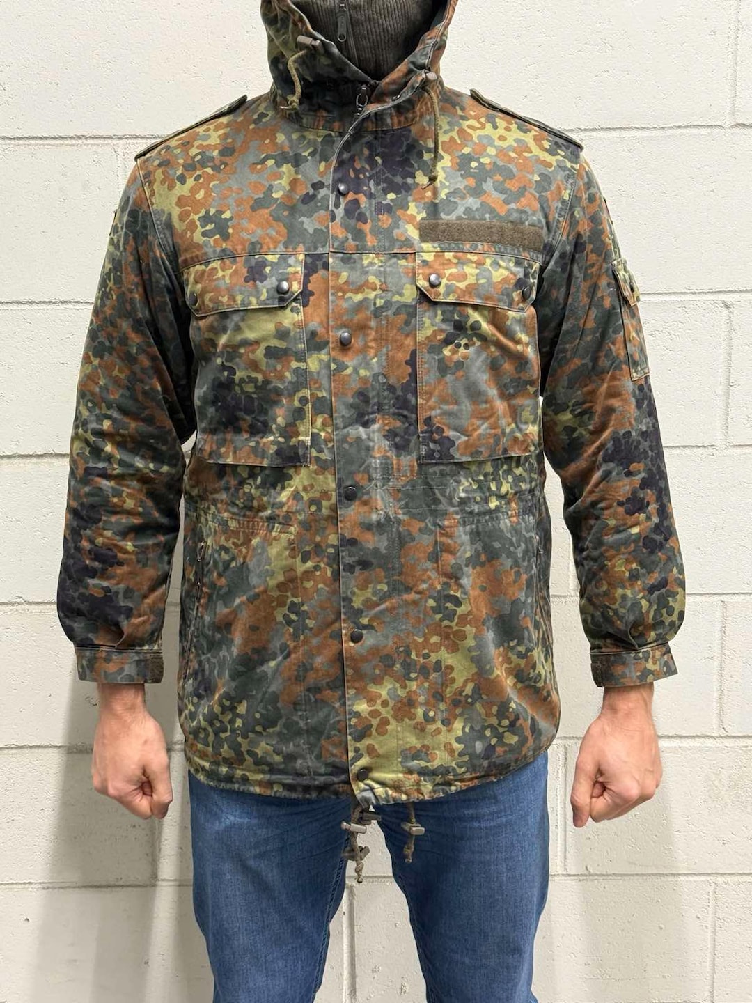 Original German Military Bundeswehr Field Jacket Parka Flecktarn Camo ...