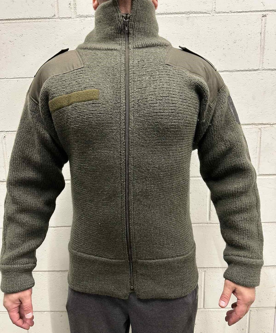 Genuine Austrian Army Heavyweight Boiled Wool Sweater W. Zipper Size 6 ...