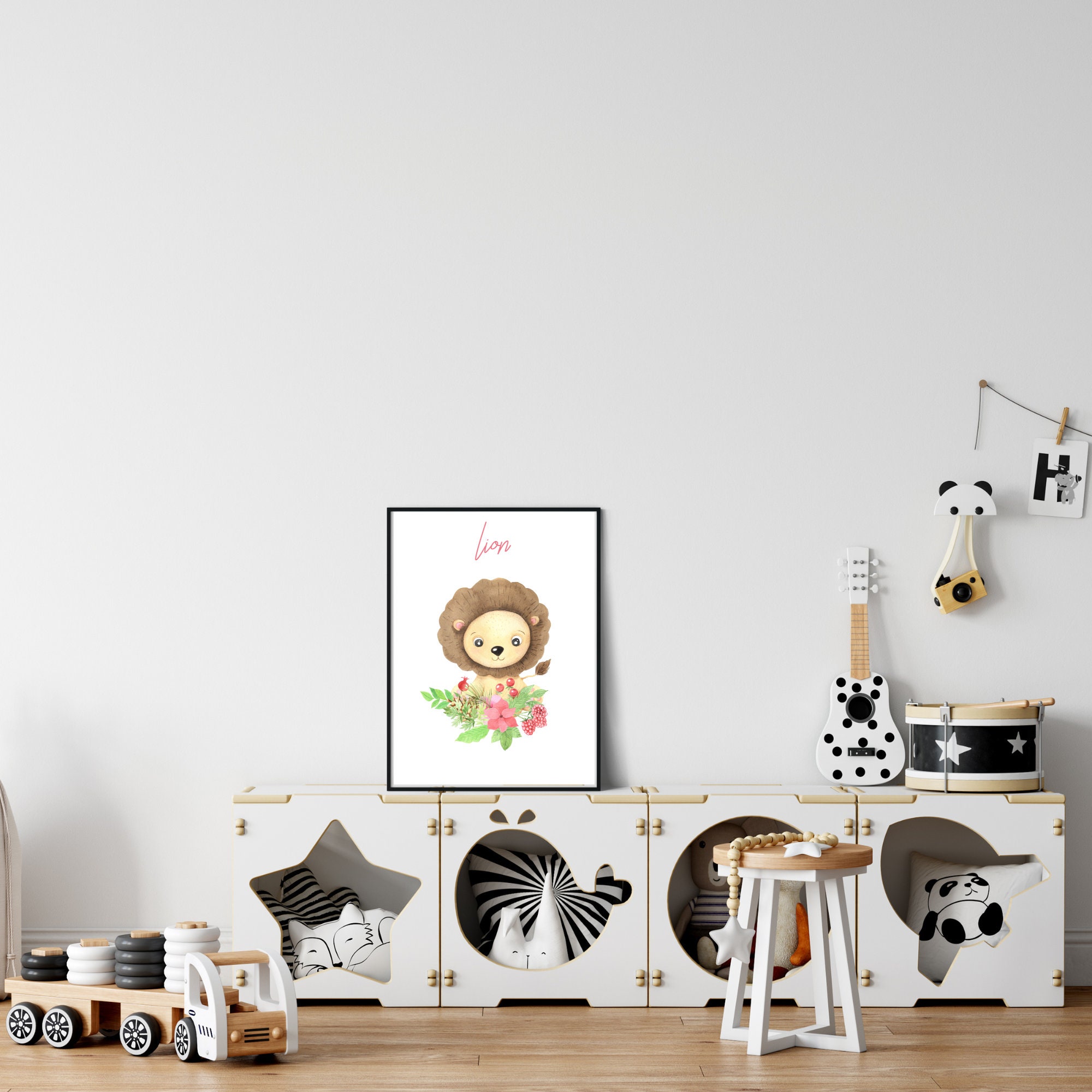 Playroom Educational Poster, Kids Wall Art, Lion Printable Poster ...