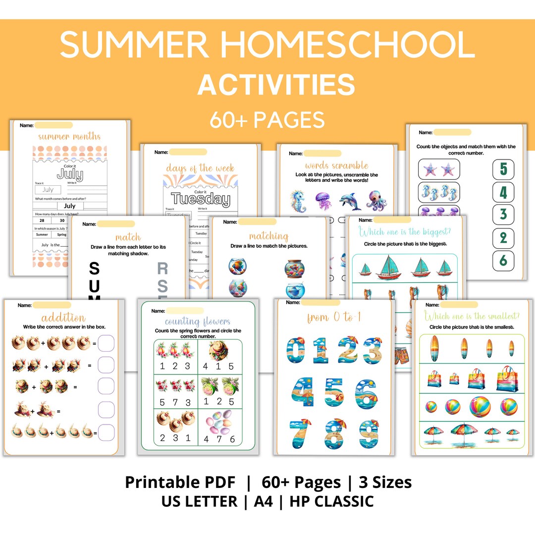 Summer Homeschool Activities Printable | Educational Printable ...