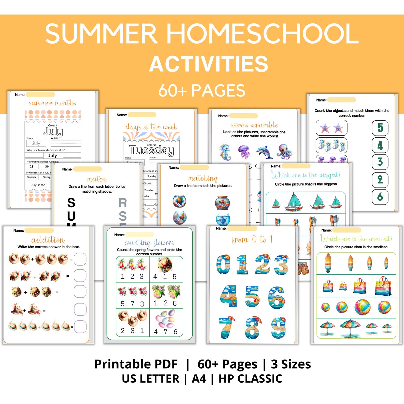 Summer Homeschool Activities Printable | Educational Printable ...