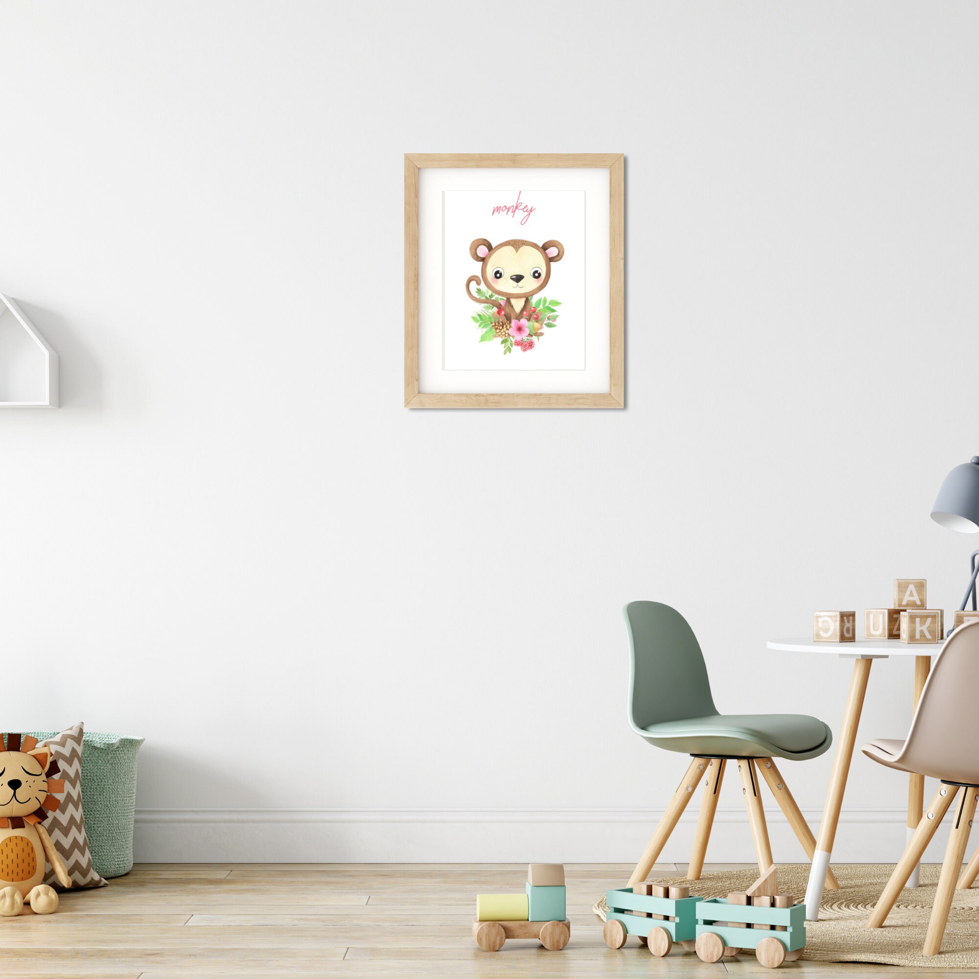 Playroom Poster, Kids Wall Art, Monkey Printable Poster, Nursery ...