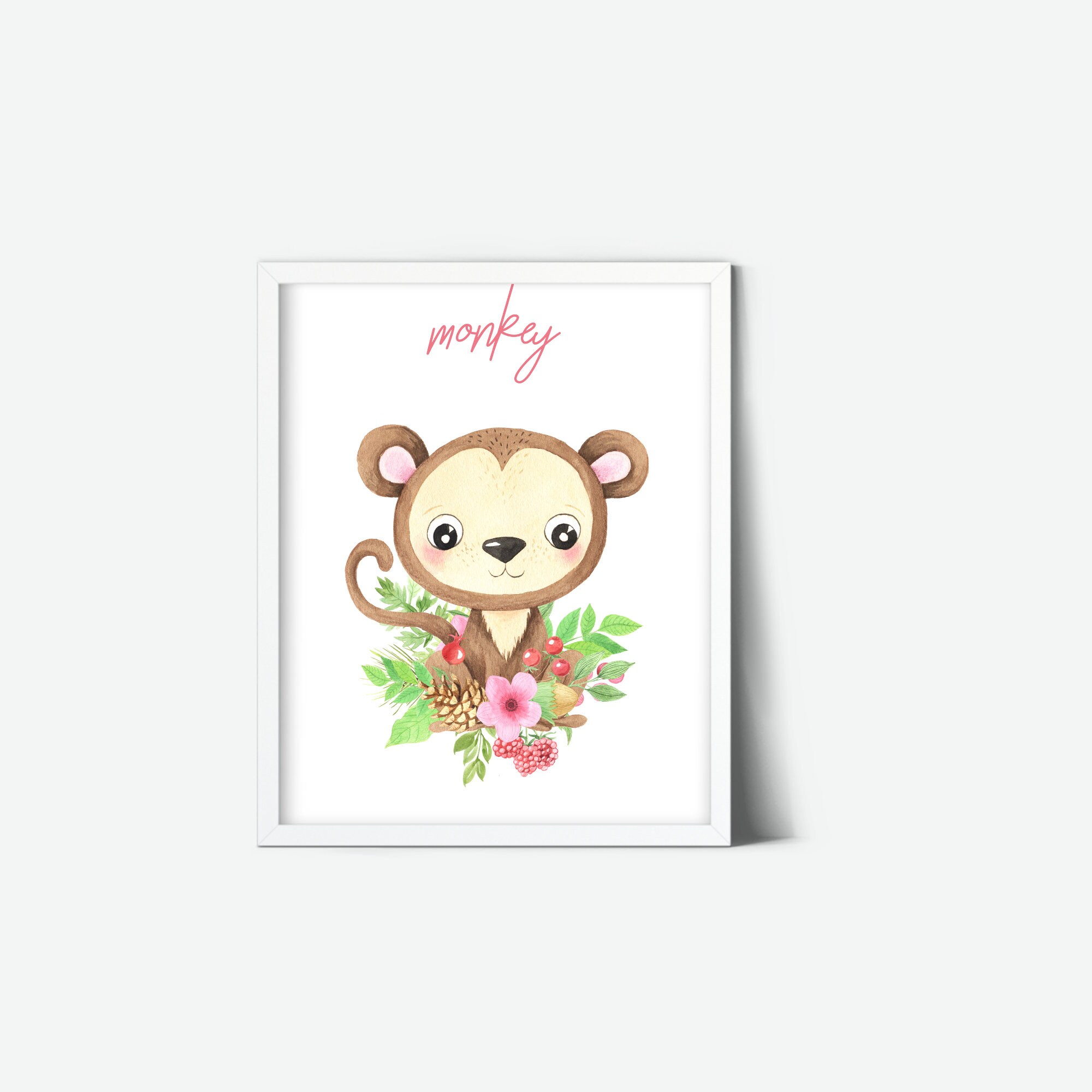 Playroom Poster, Kids Wall Art, Monkey Printable Poster, Nursery ...