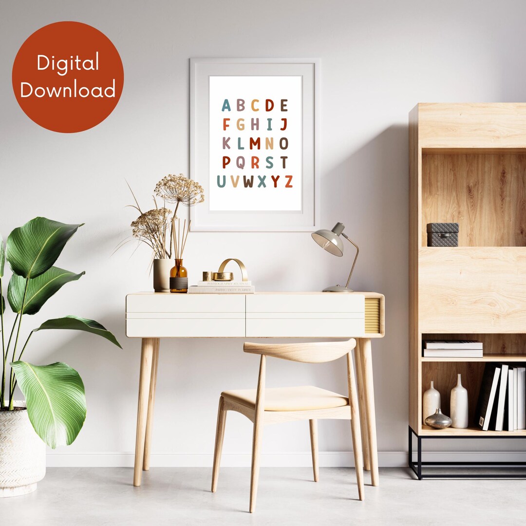 Boho Alphabet Poster: Neutral ABC Nursery Decor (digital Download) - Etsy