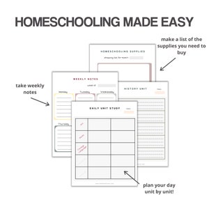 Home School Planner, BUNDLE, 41 Pages, Monthly Planner, Home-school ...