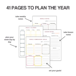 Home School Planner, BUNDLE, 41 Pages, Monthly Planner, Home-school ...
