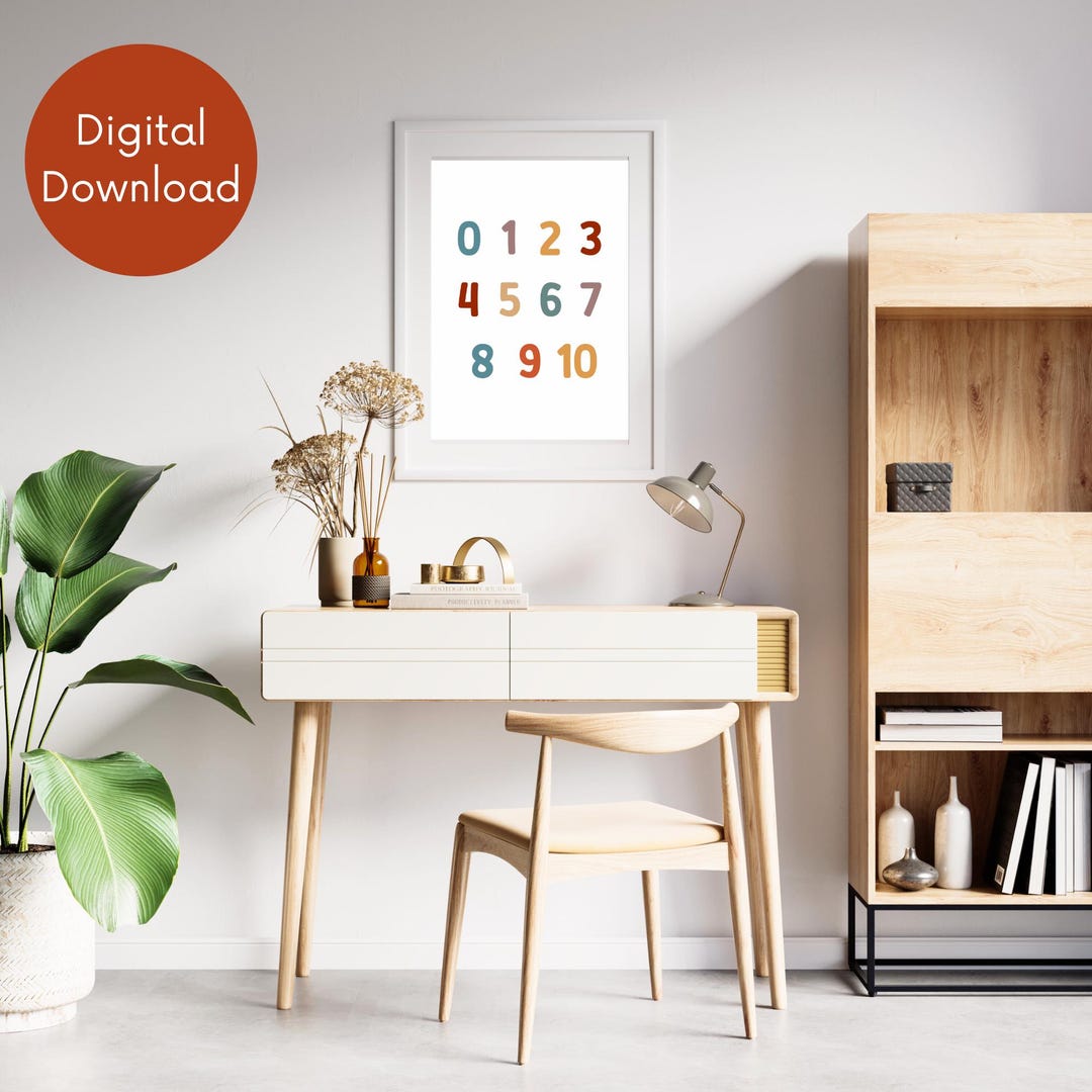 Numbers Poster: Boho Nursery Decor, Educational Print (digital Download ...