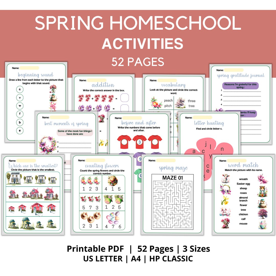 Spring Homeschool Activities Printable | Educational Printable ...