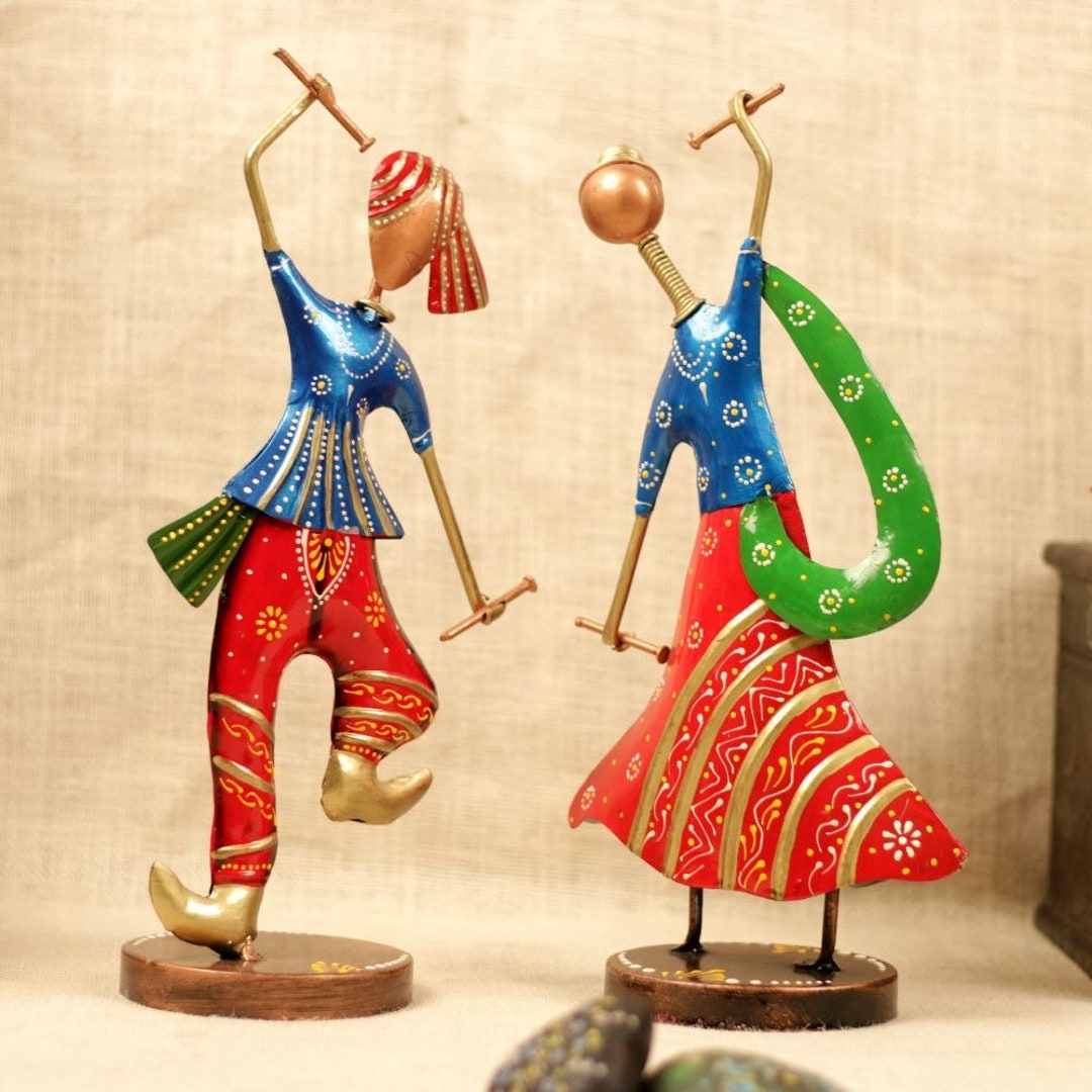 Indian Handicrafts Garba Playing Dancing Couple Showpiece - Etsy