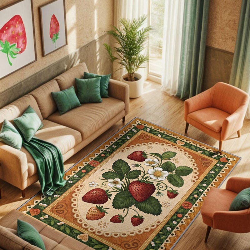 Strawberry Rug - Etsy