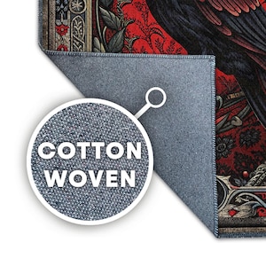 Gothic Raven Rug, Gothic Home Decor, Goth Crow Rug With Ankh Pentagram ...