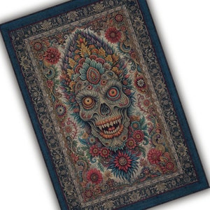 Scary Rug With A Zombie Figure for Classy Halloween Decor, Floral ...