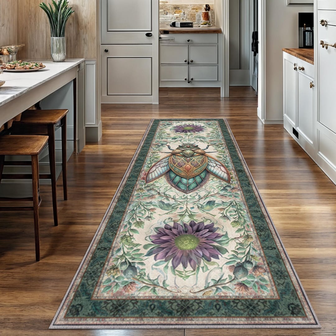 Cicada Runner Rug, Whimsical Runner Rug, Weirdcore Room Decor ...
