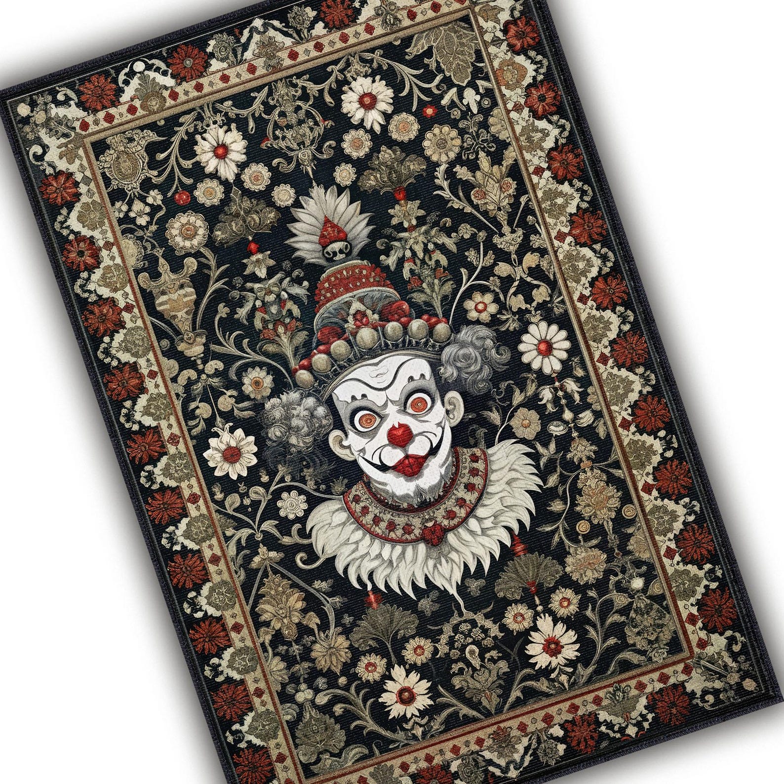 Clown Rug for Gothic Decor, Goth Clown Rug for Halloween Decor ...