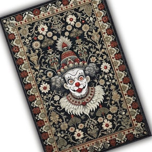 Clown Rug for Gothic Decor, Goth Clown Rug for Halloween Decor ...