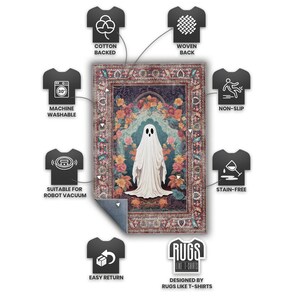 Halloween Ghost Scene Art Rug, Ghost Halloween Decor, Vintage Look ...