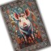 Vintage Farmhouse Decor, Pig Rug, Cute Animal Rug for Maximalist Home ...