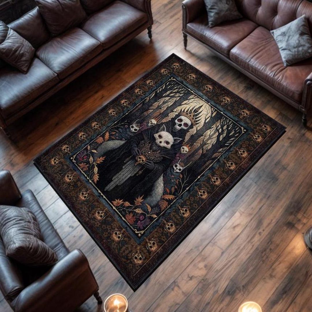 Occult Rug for Macabre Decor, Moody Rug, Gothic Fall Decor, Fantasy Rug ...
