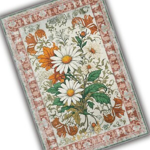 Daisy Rug, Flower Rug, Boho Floral Rug, Daisy Living Room Decor, Daisy ...
