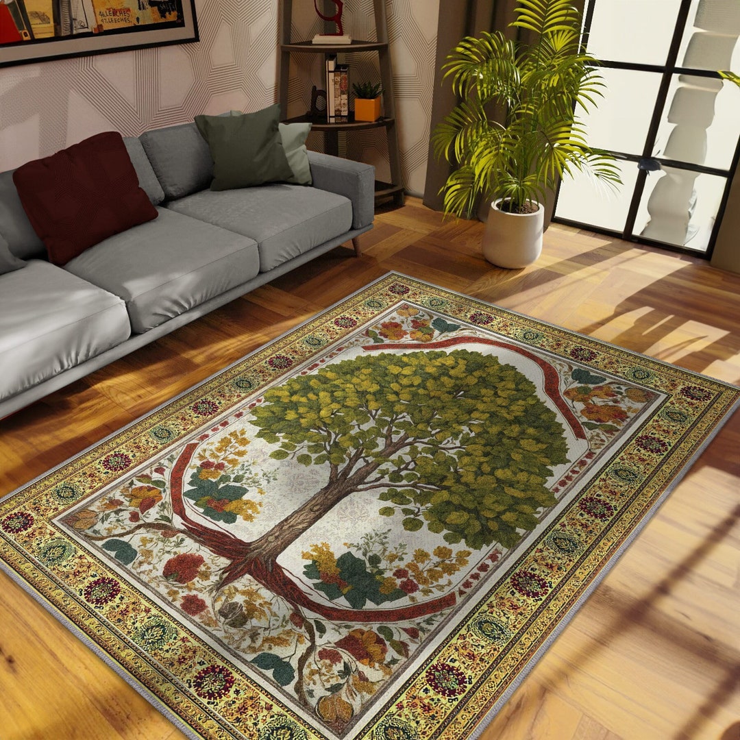 Linden Tree Rug for Fall Decor Aesthetic, Autumn Decor, Plant Rug, Fall ...