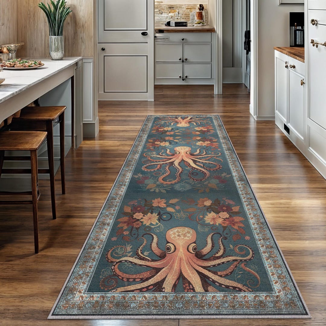 Octopus Runner Rug, Animal Runner Rug for Cool Home Decor, Runner Rug ...