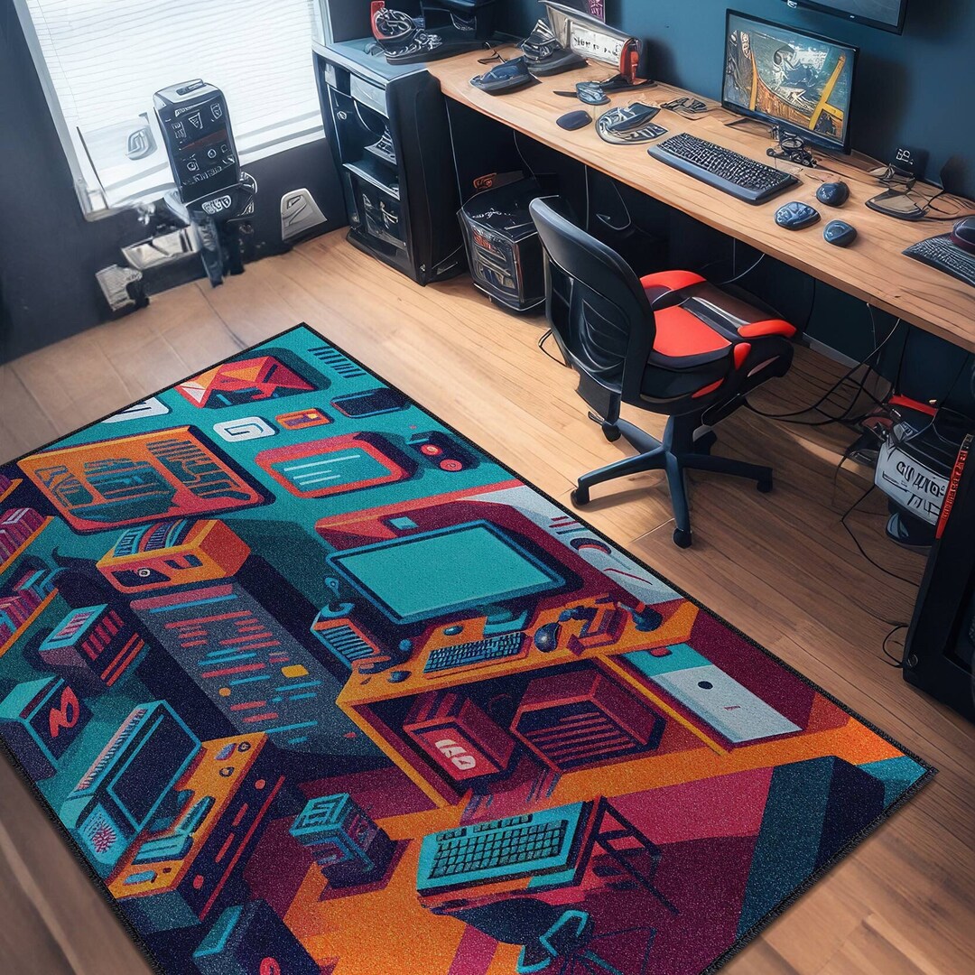 Gaming Room Rug, Gamer Rug, Funky Rug, Gamer Gifts, Game Console Rug ...