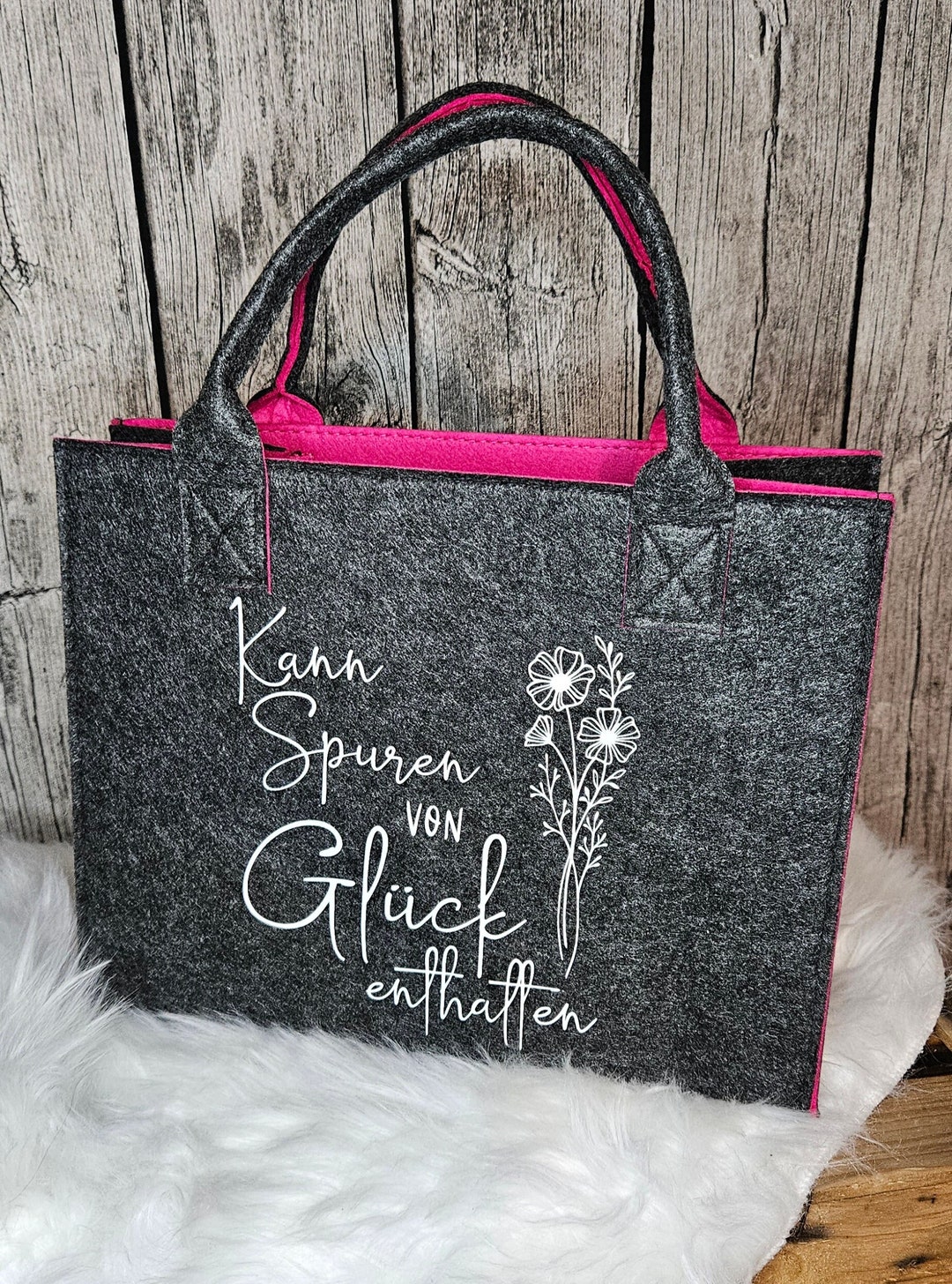 Filztaschen Geschenk bunt robuste Filztasche mit Spruch Kann Spuren von ...