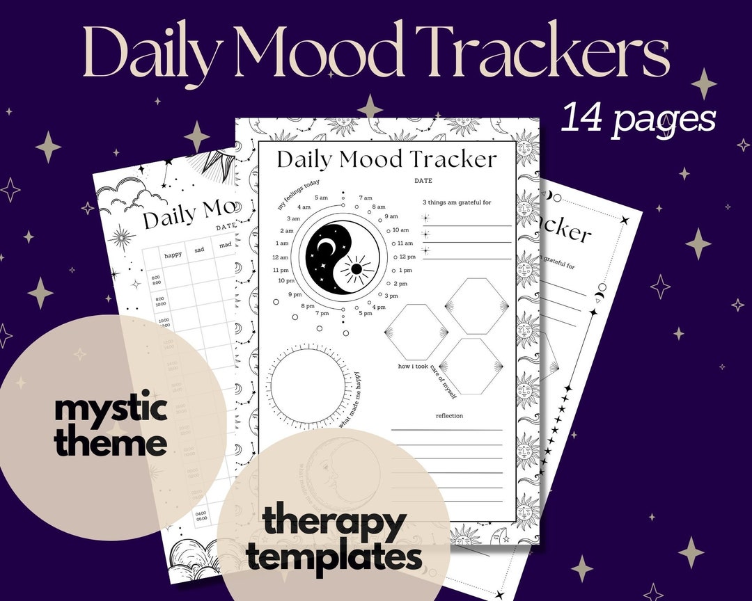 Daily Mood Tracker Printable mystic Mood Journal Planner - Etsy
