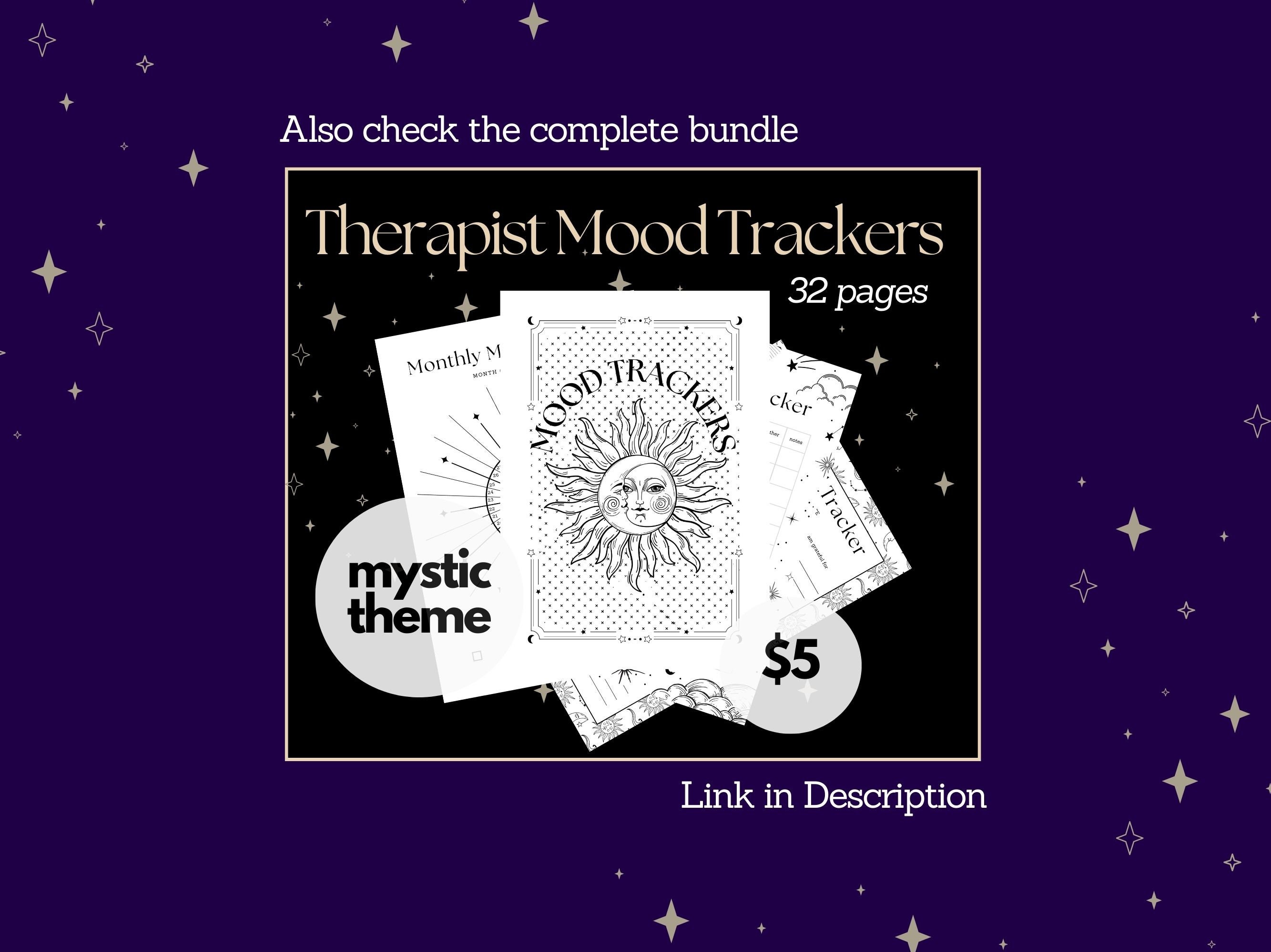 Daily Mood Tracker Printable mystic, Mood Journal Planner Insert, Mood ...