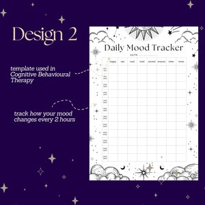 Daily Mood Tracker Printable mystic, Mood Journal Planner Insert, Mood Chart Template, Mental ...