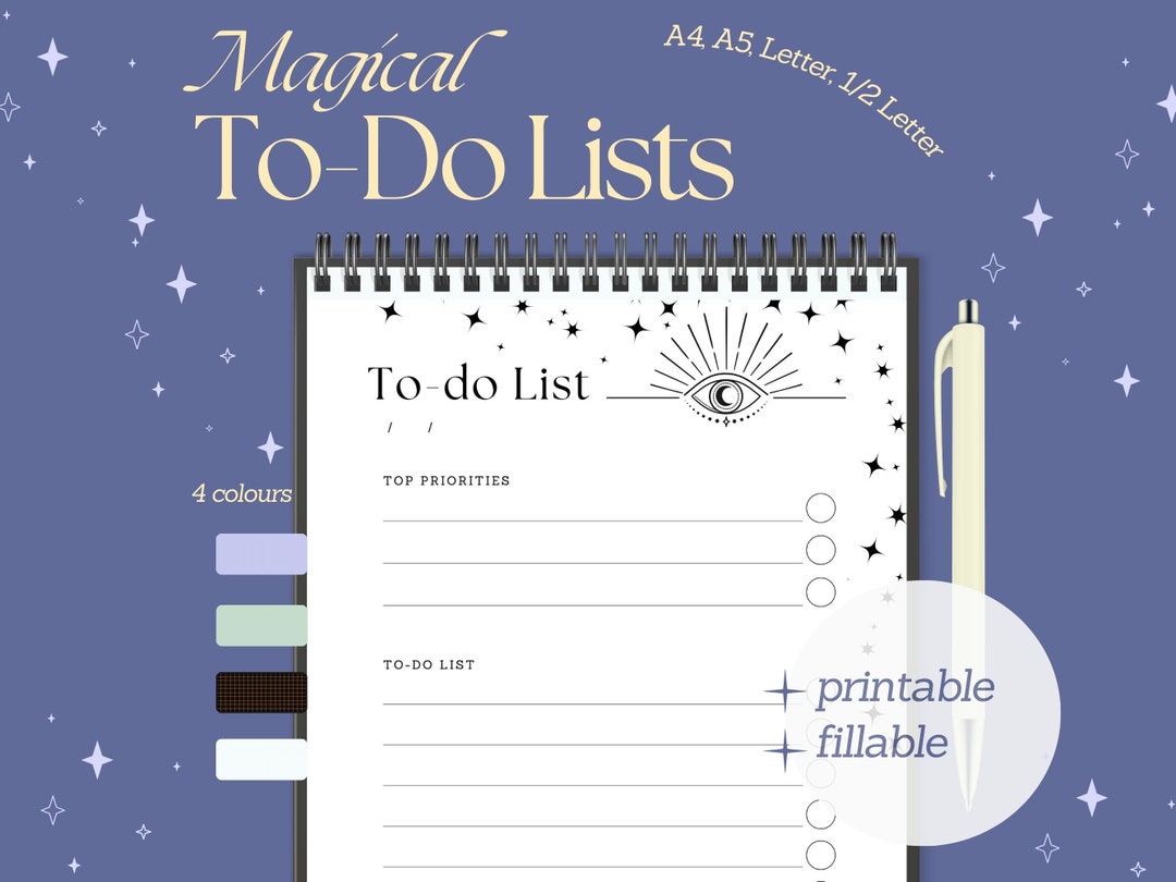 Magical To-do List Printable, Aesthetic Daily to Do List, Task ...