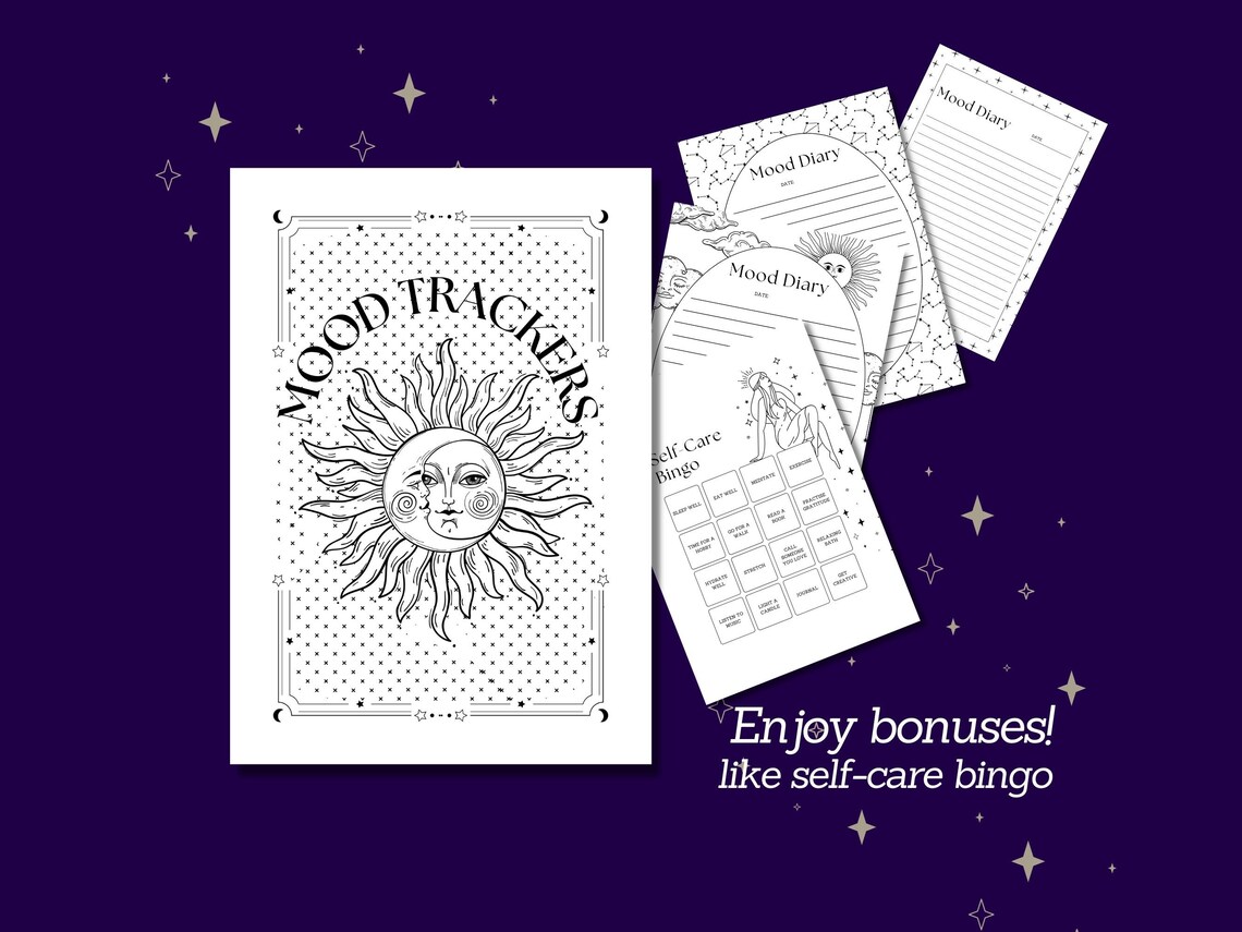 Daily Mood Tracker Printable mystic, Mood Journal Planner Insert, Mood ...