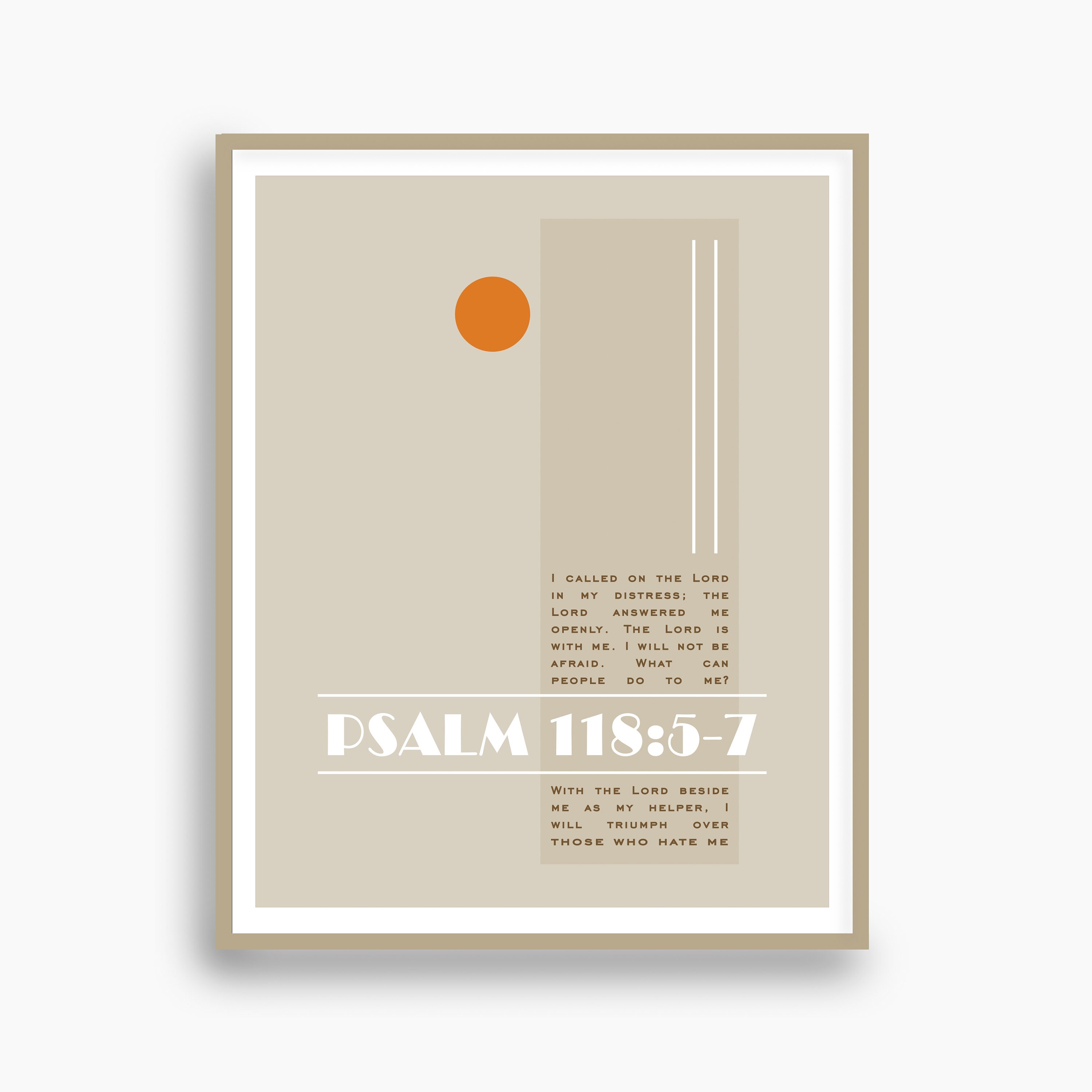 Psalm 118:5-7 Bible Verse Wall Art BAUHAUS POSTER Print Boho Christian ...