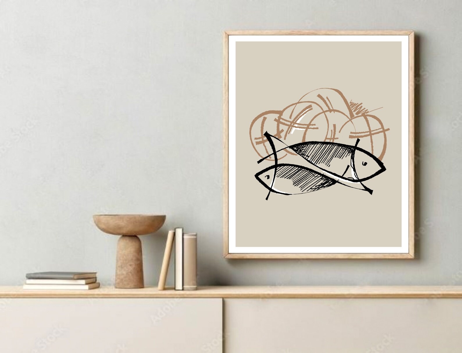 5 Loaves 2 Fish Print: Minimalist Bible Verse Sketch (digital Download ...