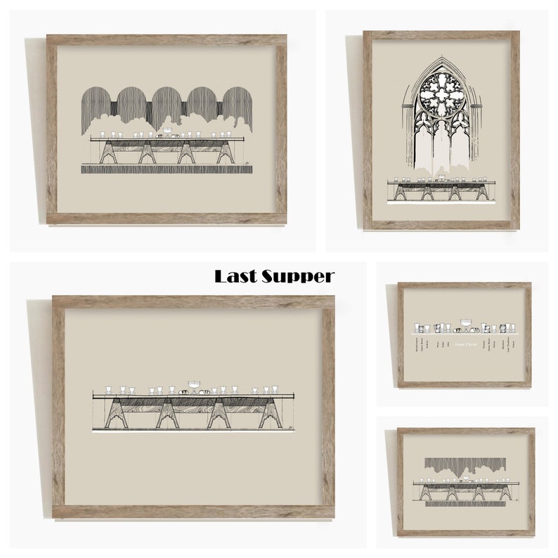 Last Supper Sketch Print: Minimalist Christian Art (digital Download ...