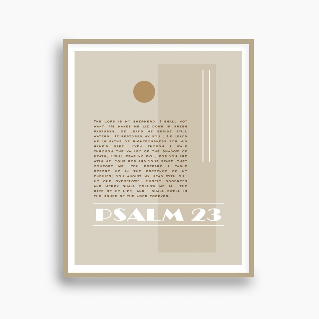 Psalm 23 the Lord is My Shepherd Bible Verse Wallart BAUHAUS POSTER ...
