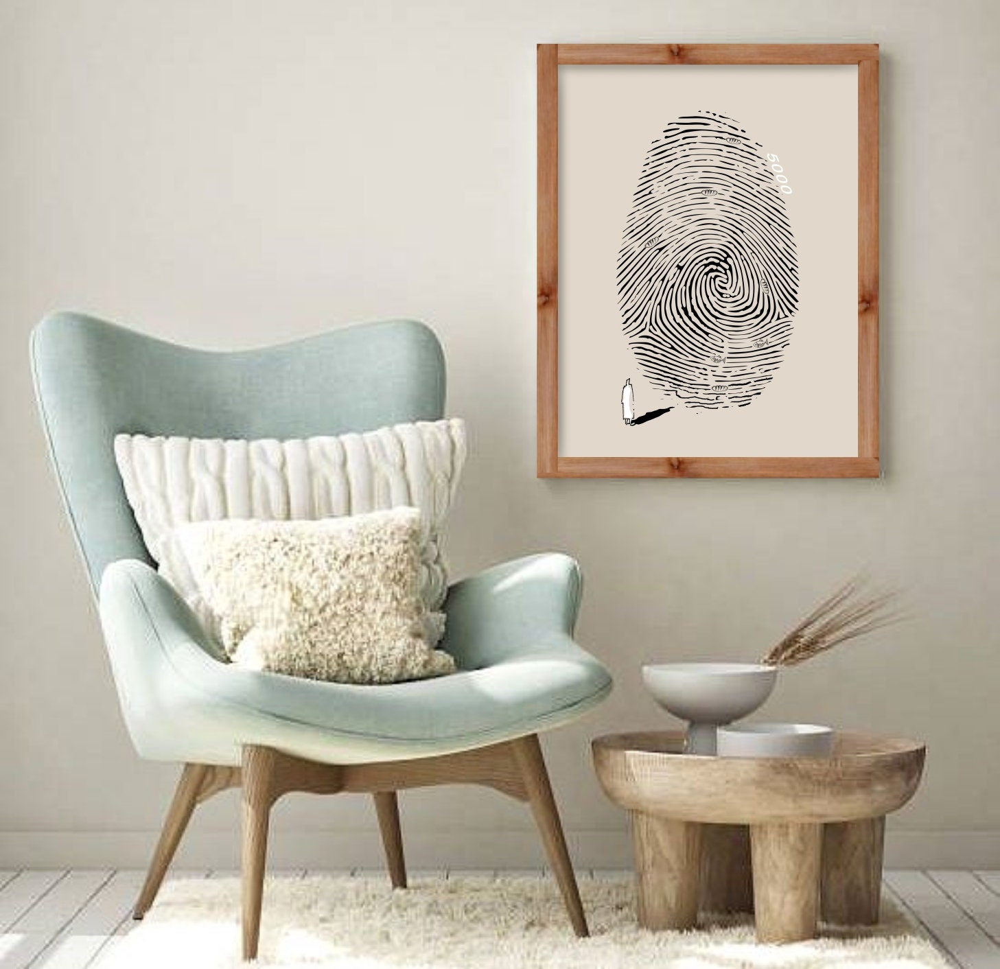 Fingerprint Wall Art Jesus Feeds the 5000 Bible Sketches Jesus - Etsy