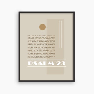 Psalm 23 the Lord is My Shepherd Bible Verse Wallart BAUHAUS POSTER ...
