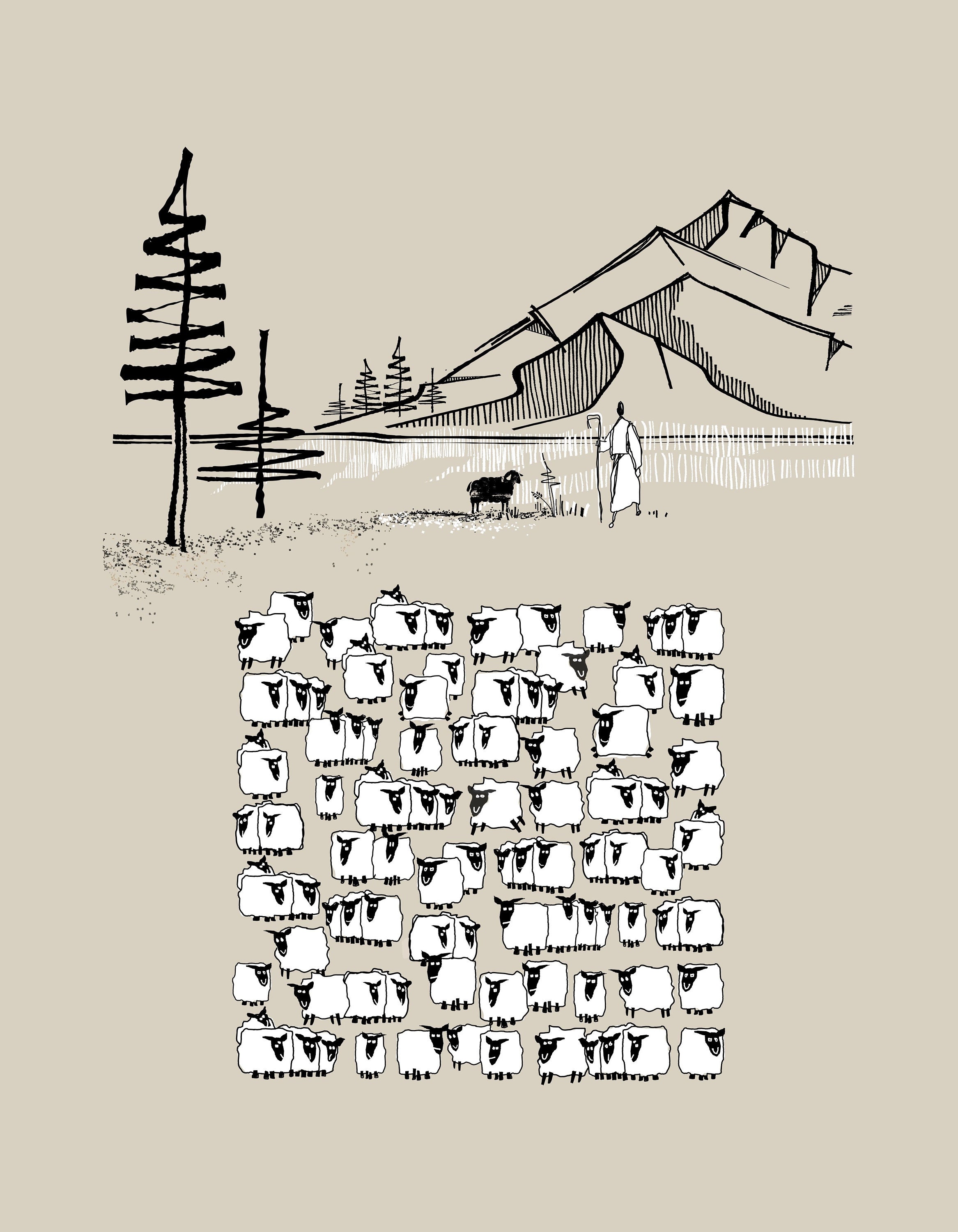 Jesus Leaves the 99 Parable of the Lost Sheep Good Shepherd Vertical ...