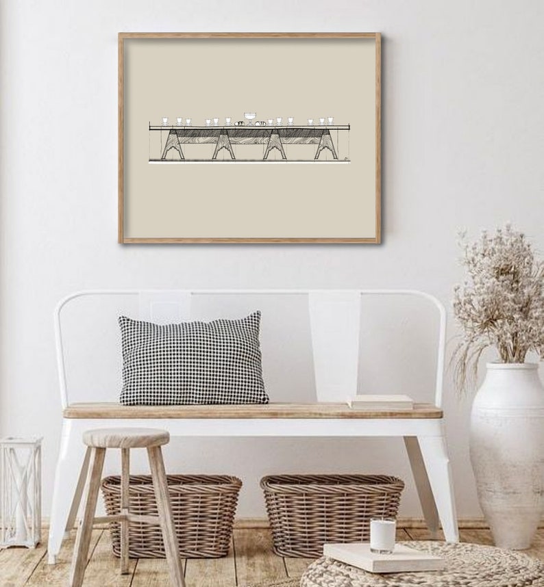 Last Supper Sketch Print: Minimalist Christian Art (digital Download ...